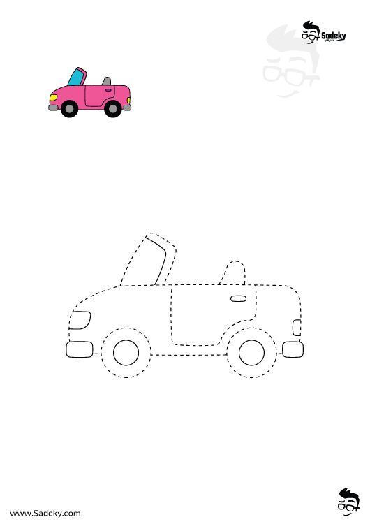 Free Cars Tracing Worksheet Printable PDF For Kids | Sadeky