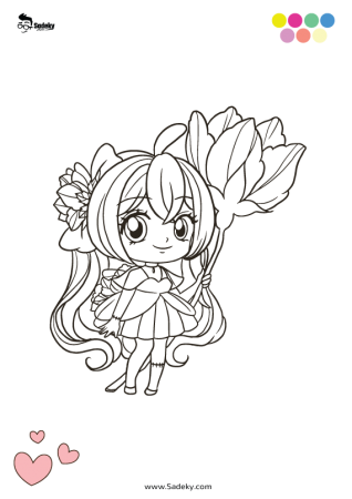 Free Printable Kawaii Anime Girl Coloring Pages 2026 | Sadeky