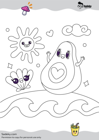 Free Easy Cute Food Colouring Pages For Kids | Sadeky