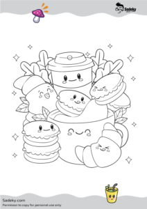 Free Easy Cute Food Colouring Pages For Kids | Sadeky