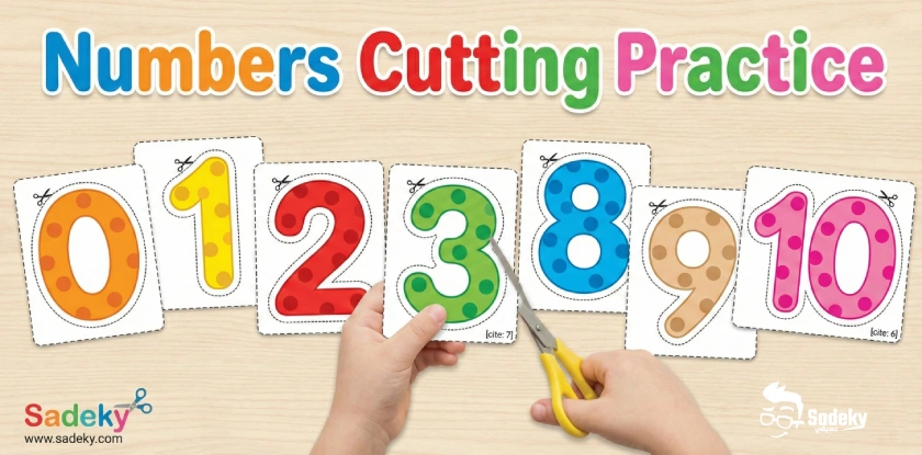 Numbers Cutting Practice Worksheets Free Printable 0-10